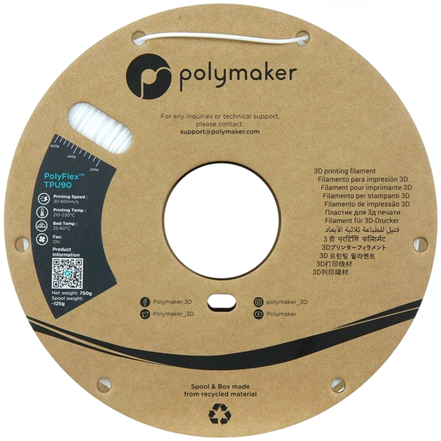 Polymaker PolyFlex TPU90 White - Polyalkemi AS
